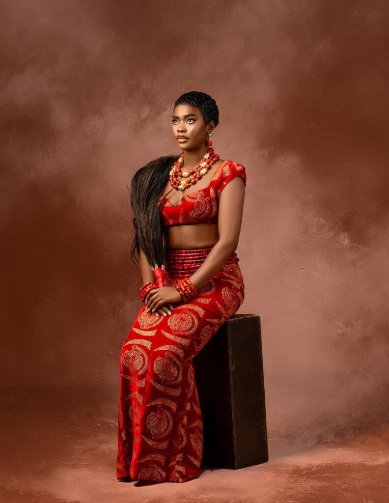 BBNaija Finalist Dede Ashiogwu Serves Regal Igbo Glam in Bold Red ...